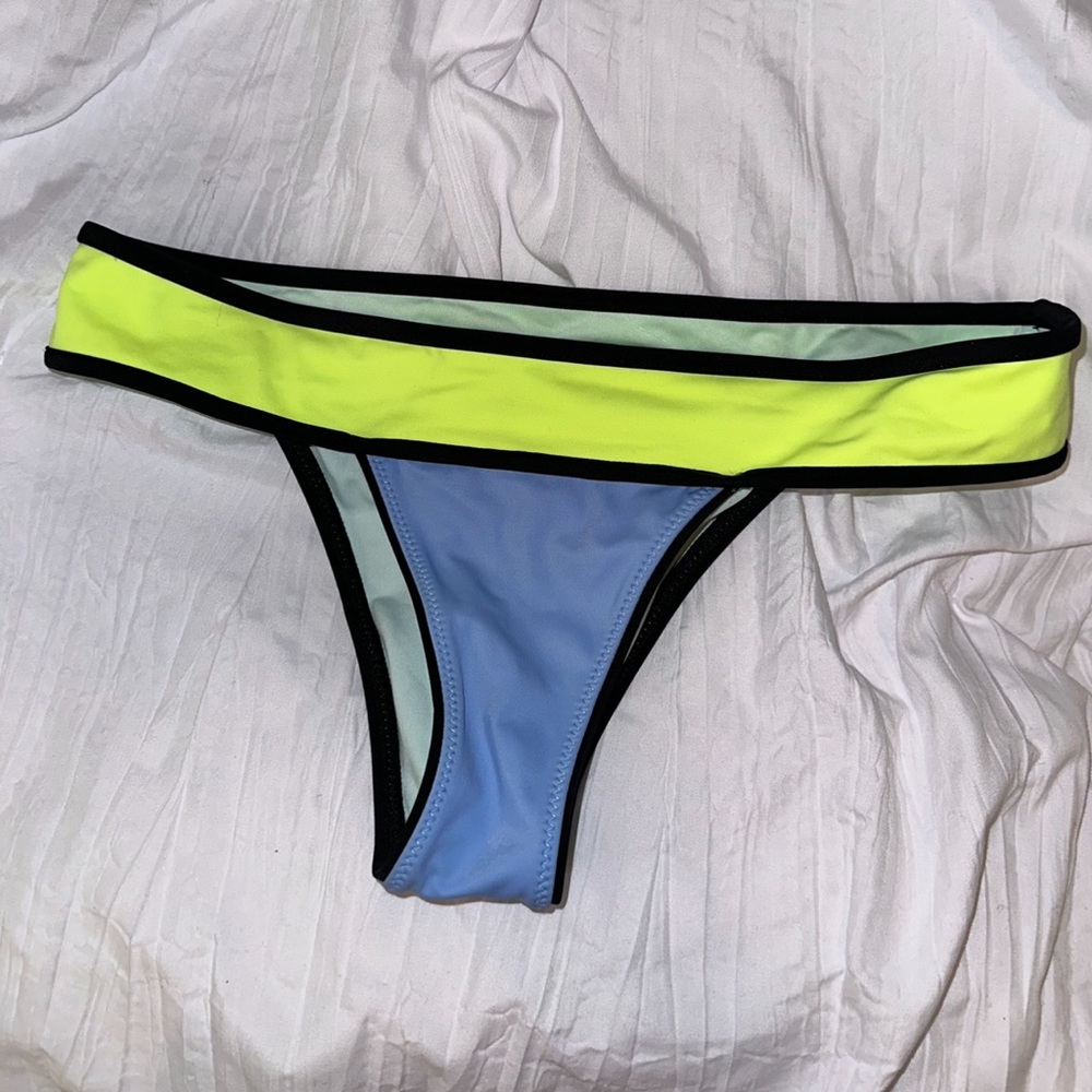 Victorias Secret Swim Blue And Yellow Colorblock Biki… - Gem